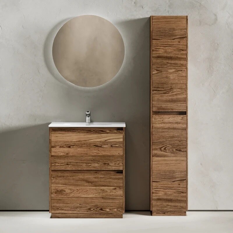 Мебель для ванной комнаты Sancos Libra Floor 70, дуб чарльстон, белая раковина CN7007