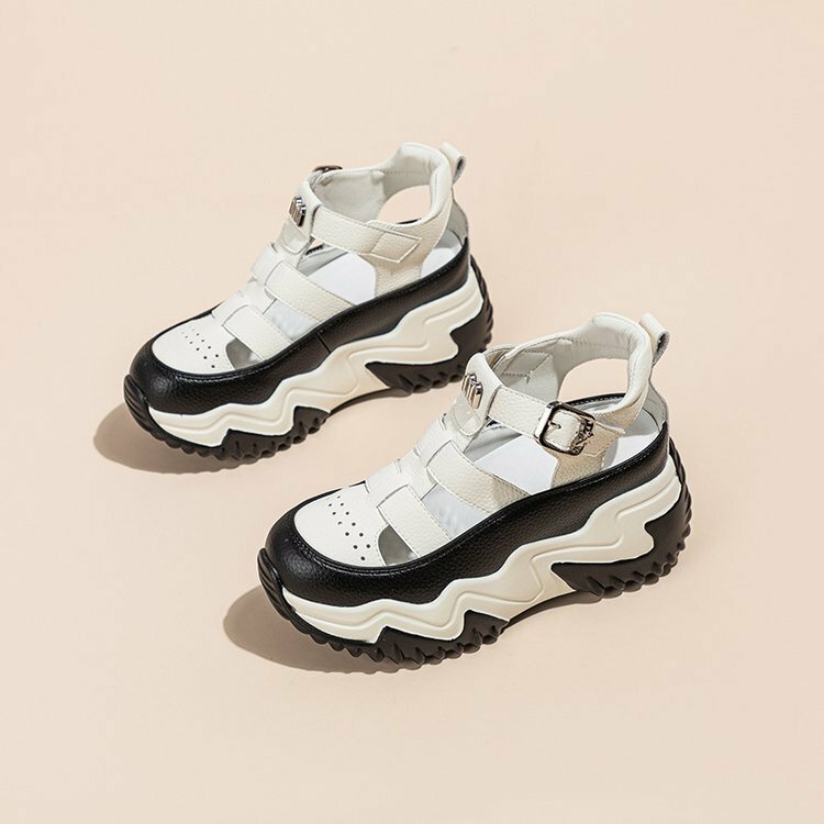 Корейская версия женских сандалий Daddy Sports Shoes, женские сандалии 2025 года, новые спортивные туфли с высоким каблуком и толстым дном, женские сандалии с внутренней стороны, увеличивающие рост, маленькие повседневные