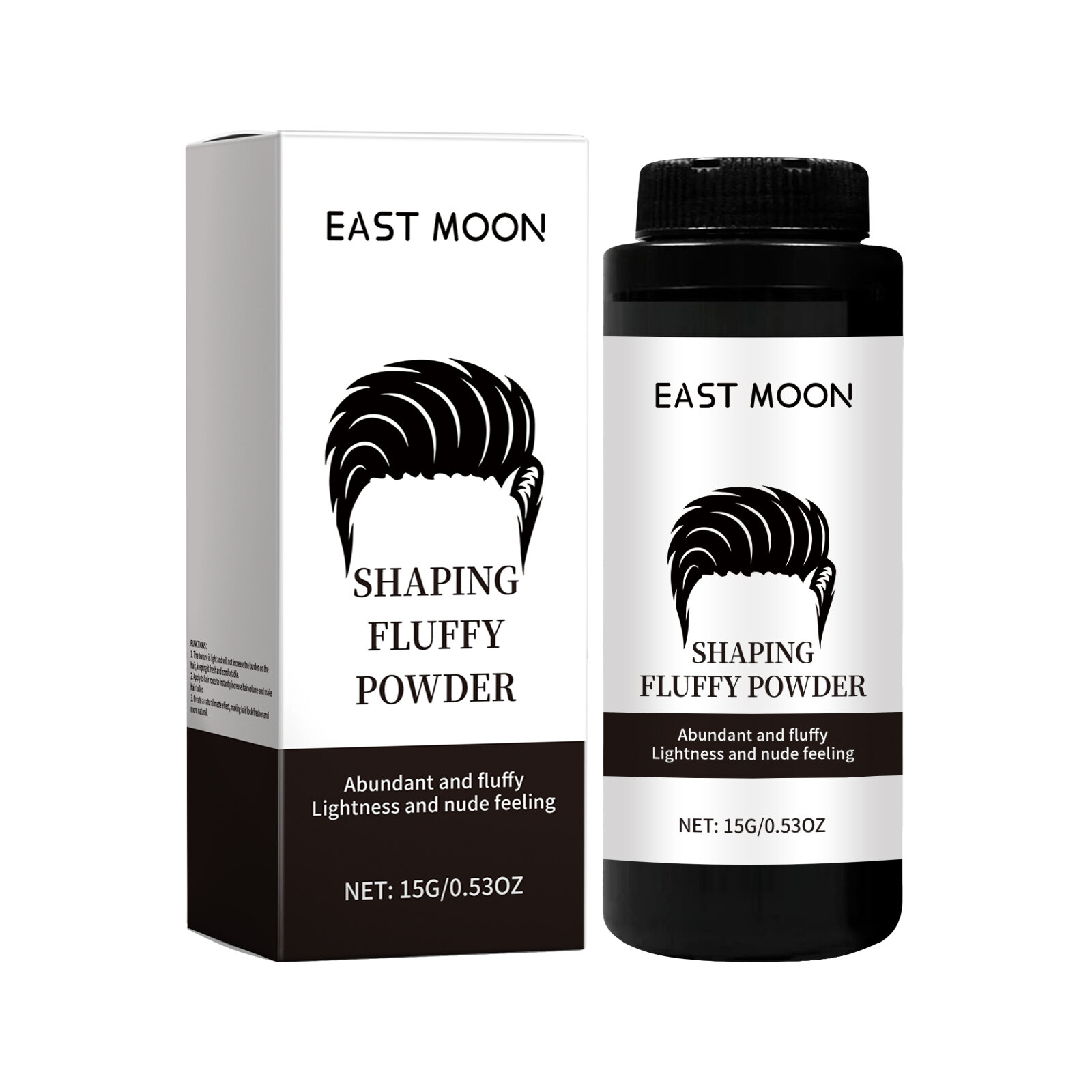 Пудра для укладки волос EAST MOON, пушистая, с высокой головкой, натуральная, бесшовная, 15 г