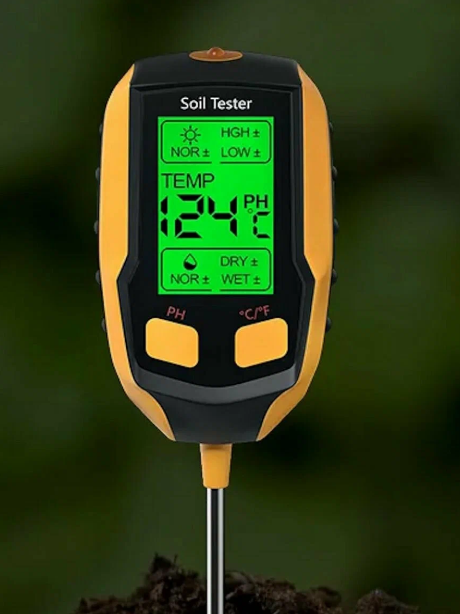 Цифровой измеритель гигрометр почвы 6в1 - pH, влажность, температура и освещенность PH-S3 P(PH-S3)