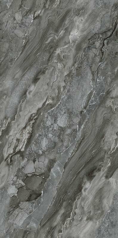 Керамогранит Realistik 60х120 60x120 Глянцевая, Карвинг Серый