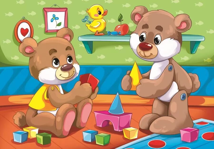 Картина Рыжий Кот "Мишки и Игрушки" ХК-3991, 17x22см, по номерам