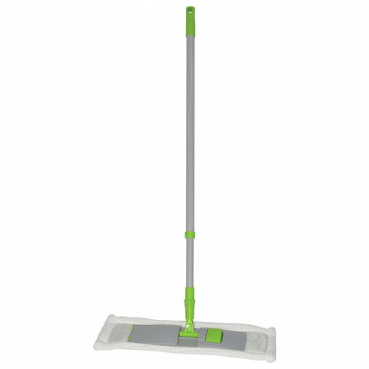 Швабра с флаундером 40 см, телескопический черенок 120 см, резьба 1,6 см, микрофибра (тип К), любаша, 605028