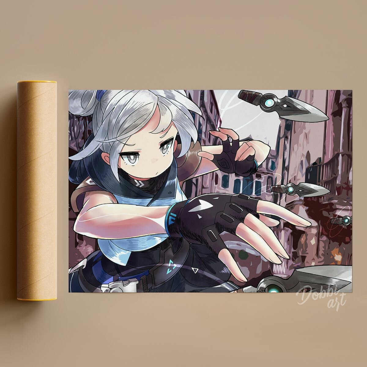 Постер 40х50 см Валорант Valorant без рамы/ Джетт Jett/ Онлайн игра Валорант/ Постер для дома, интерьера, декор на стену/ Плакат интерьерный