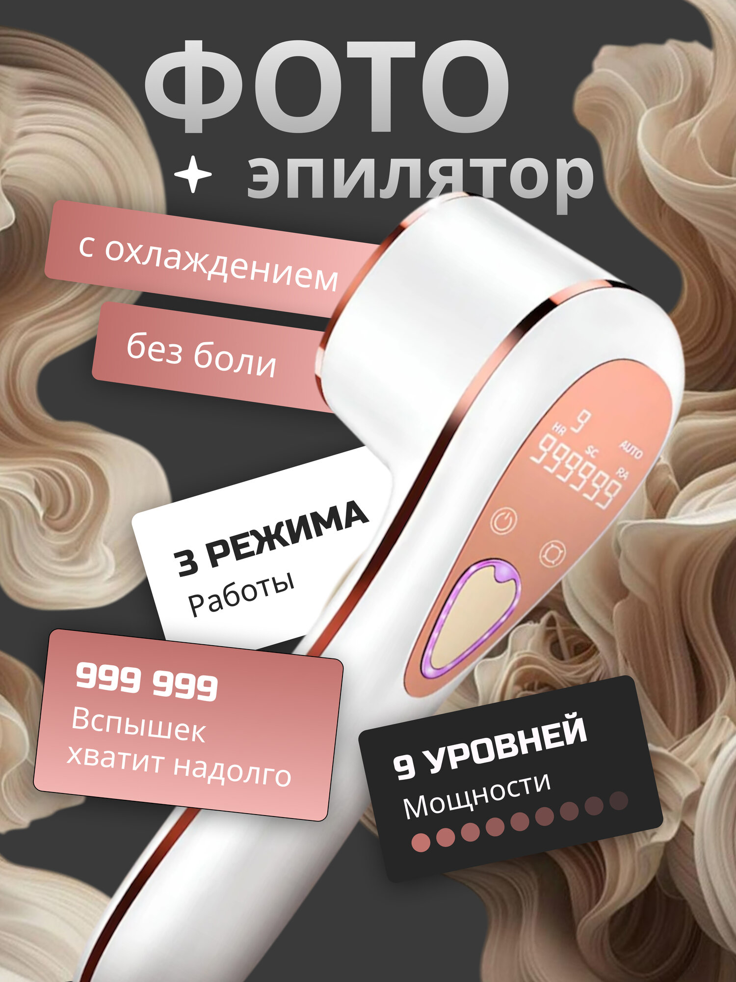 Фотоэпилятор IPL женский/Лазерный эпилятор/депилятор/электрический для удаления волос