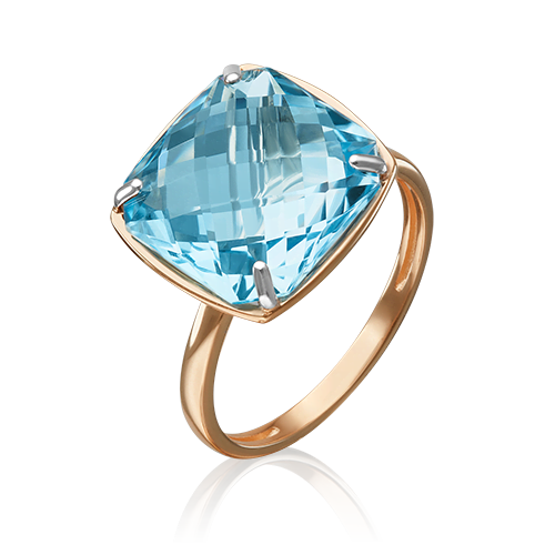 Кольцо, красное золото, 585 проба, топаз