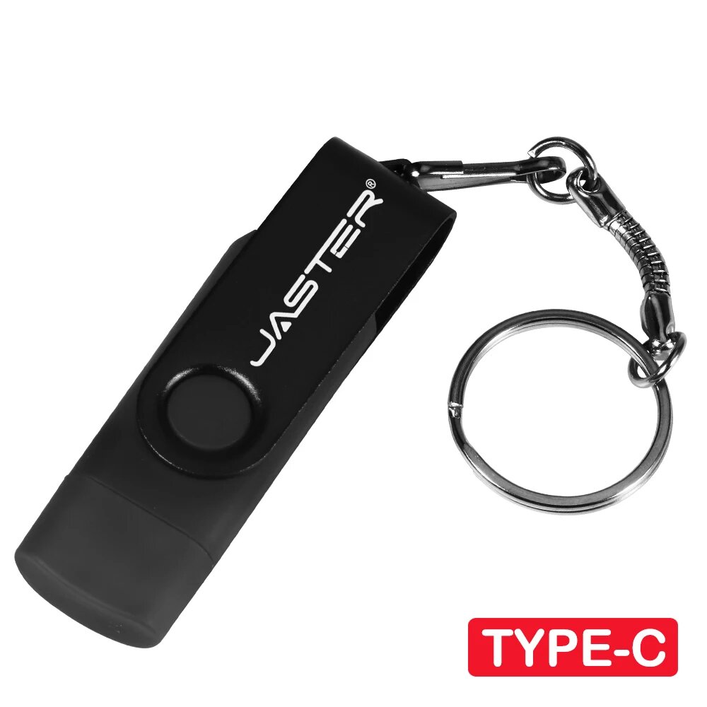 JASTER USB-C флешка 32/64/128 ГБ Черный, 128 GB, black