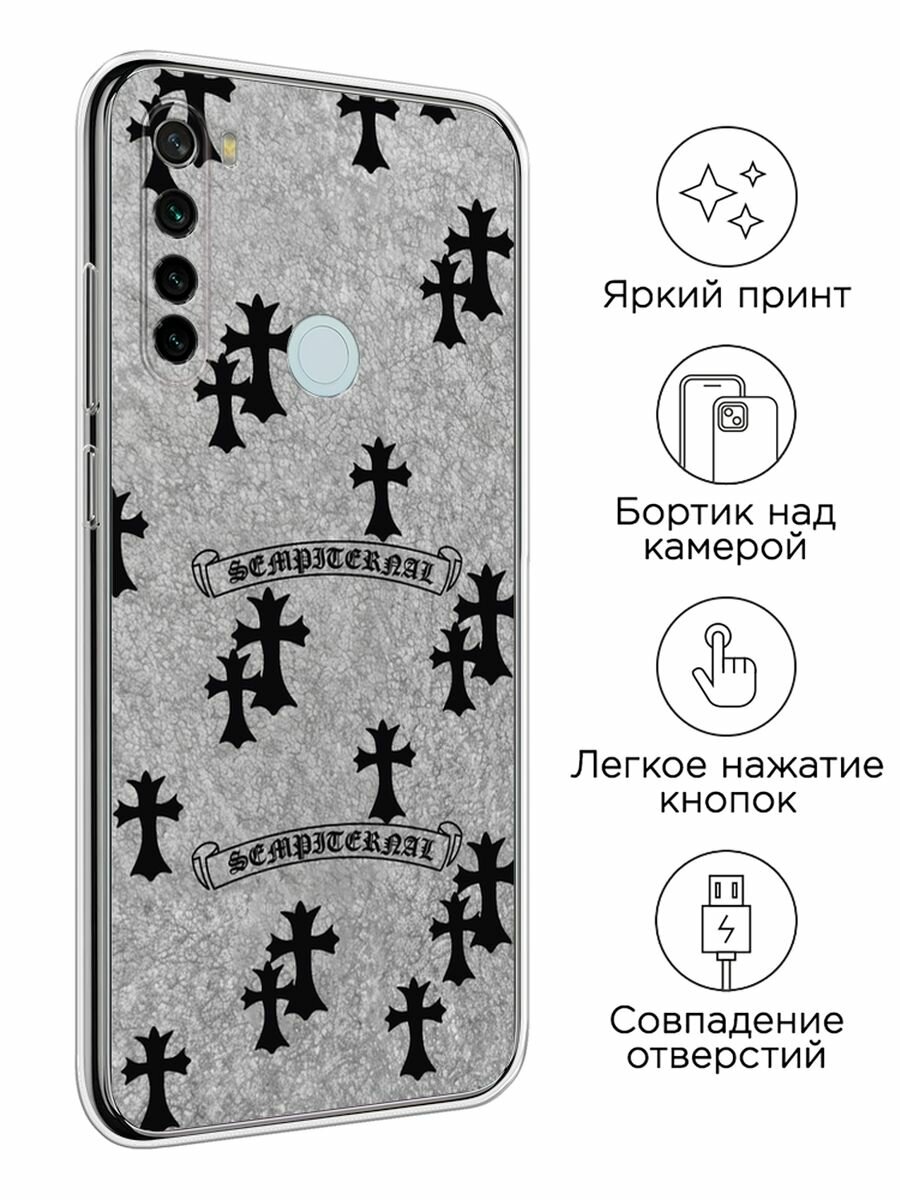 Чехол на Xiaomi Redmi Note 8T / Сяоми Редми Нот 8Т с принтом "Кресты паттерн 3" — фото 1