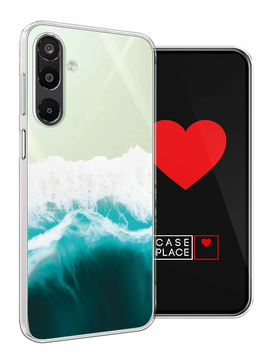 Чехол на Samsung Galaxy M16 / Самсунг Галакси М16 с принтом "Большая волна", прозрачный — фото 1