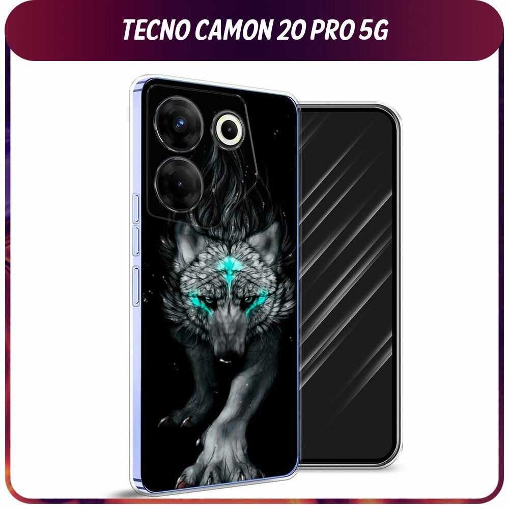 Чехол на Tecno Camon 20 Pro 5G / Текно Камон 20 Про 5G с принтом "Крадущийся волк"