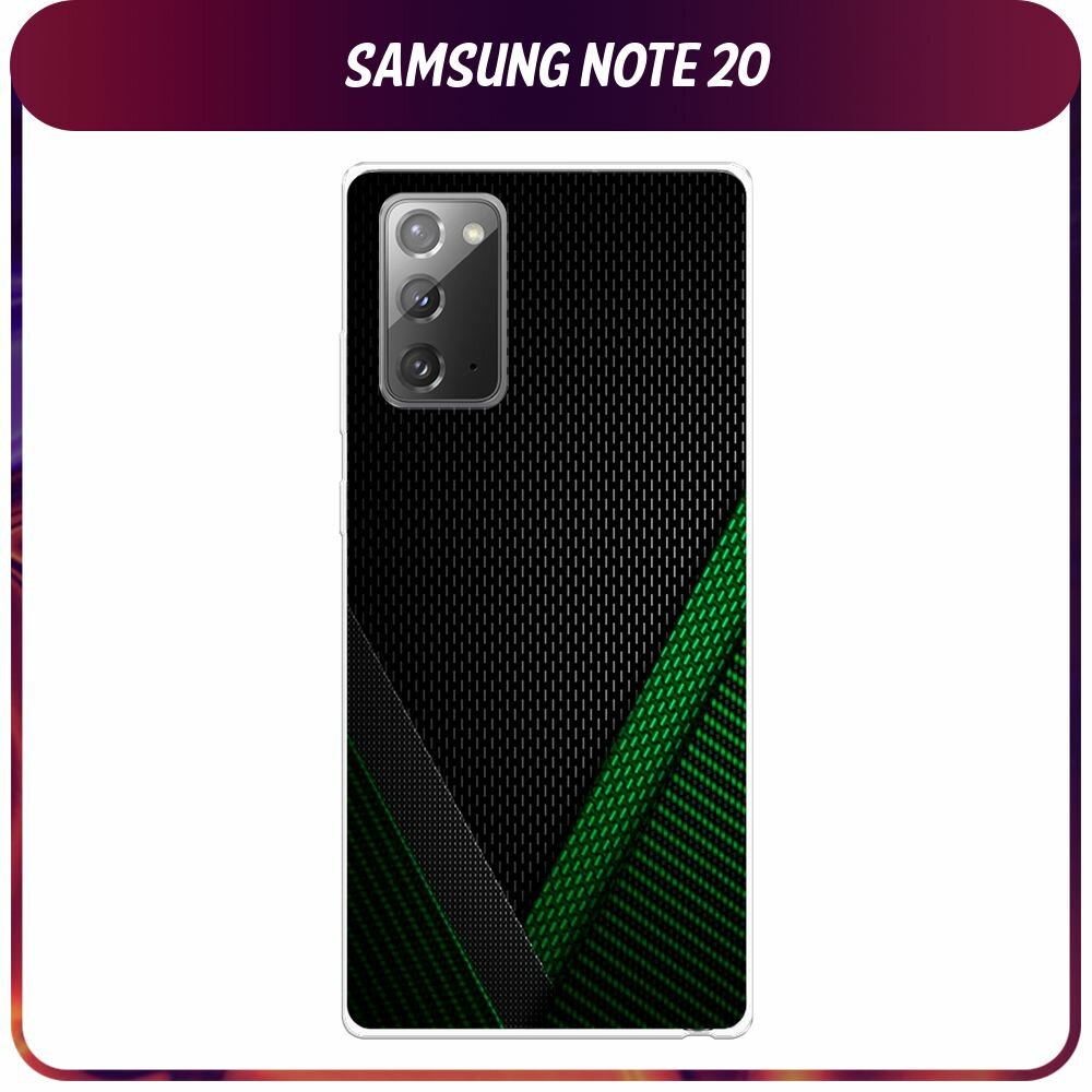 Чехол на Samsung Galaxy Note 20 / Самсунг Галакси Ноут 20 с принтом "Зеленый карбон"