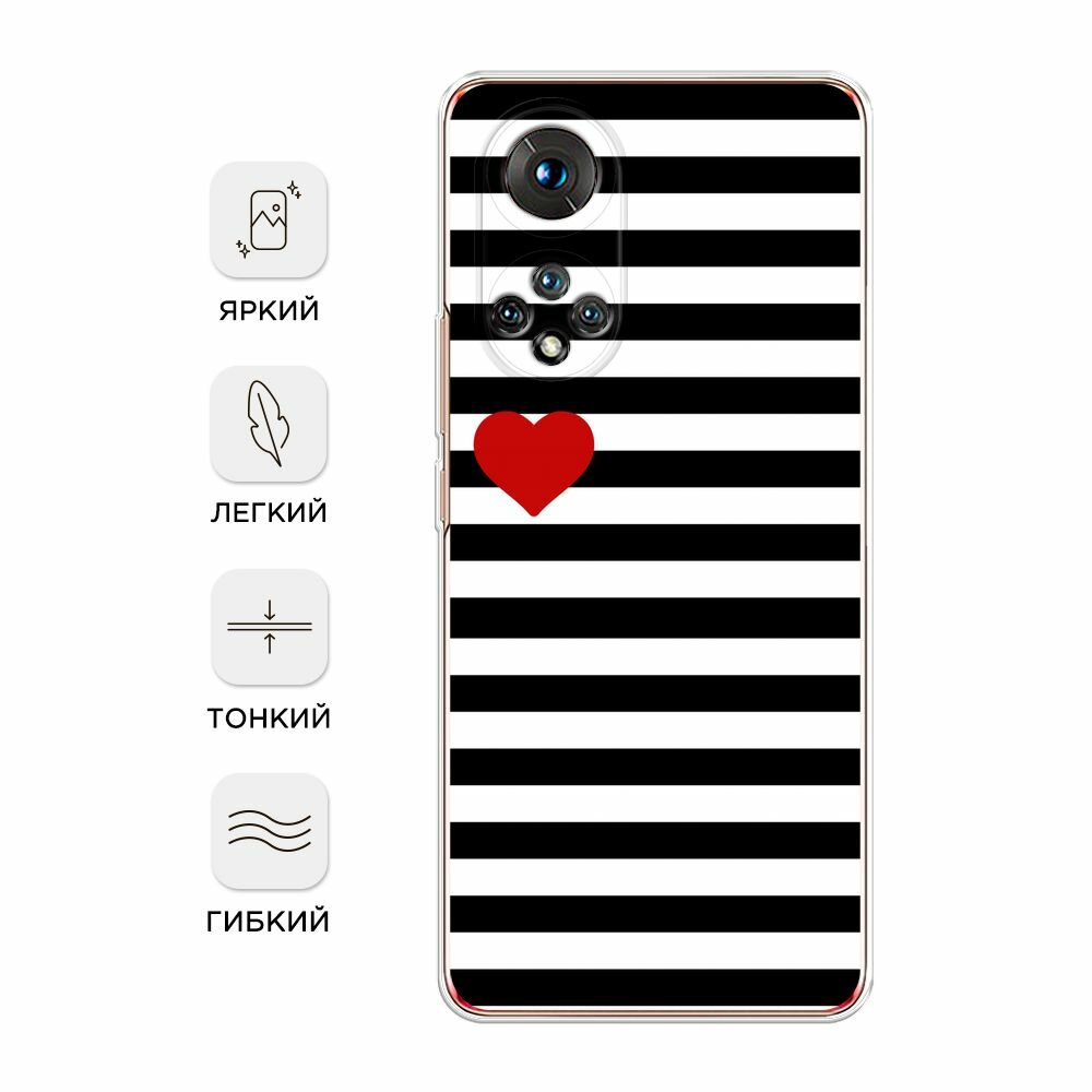 Чехол на Honor 50/Huawei Nova 9 / Хонор 50/Хуавей Нова 9 с принтом "Красное сердце" — фото 1