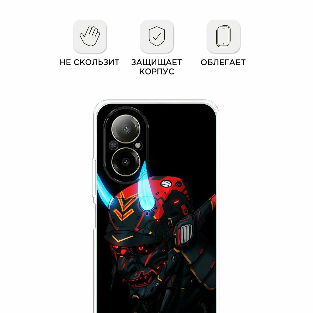 Чехол на Realme C67 4G / Реалми C67 4G с принтом "Неоновый самурай" — фото 1
