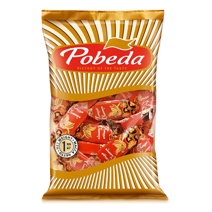 Конфеты Победа вкуса вафельные Птица счастья, с начинкой из тертого миндаля в сливочном шоколаде, 1000 г