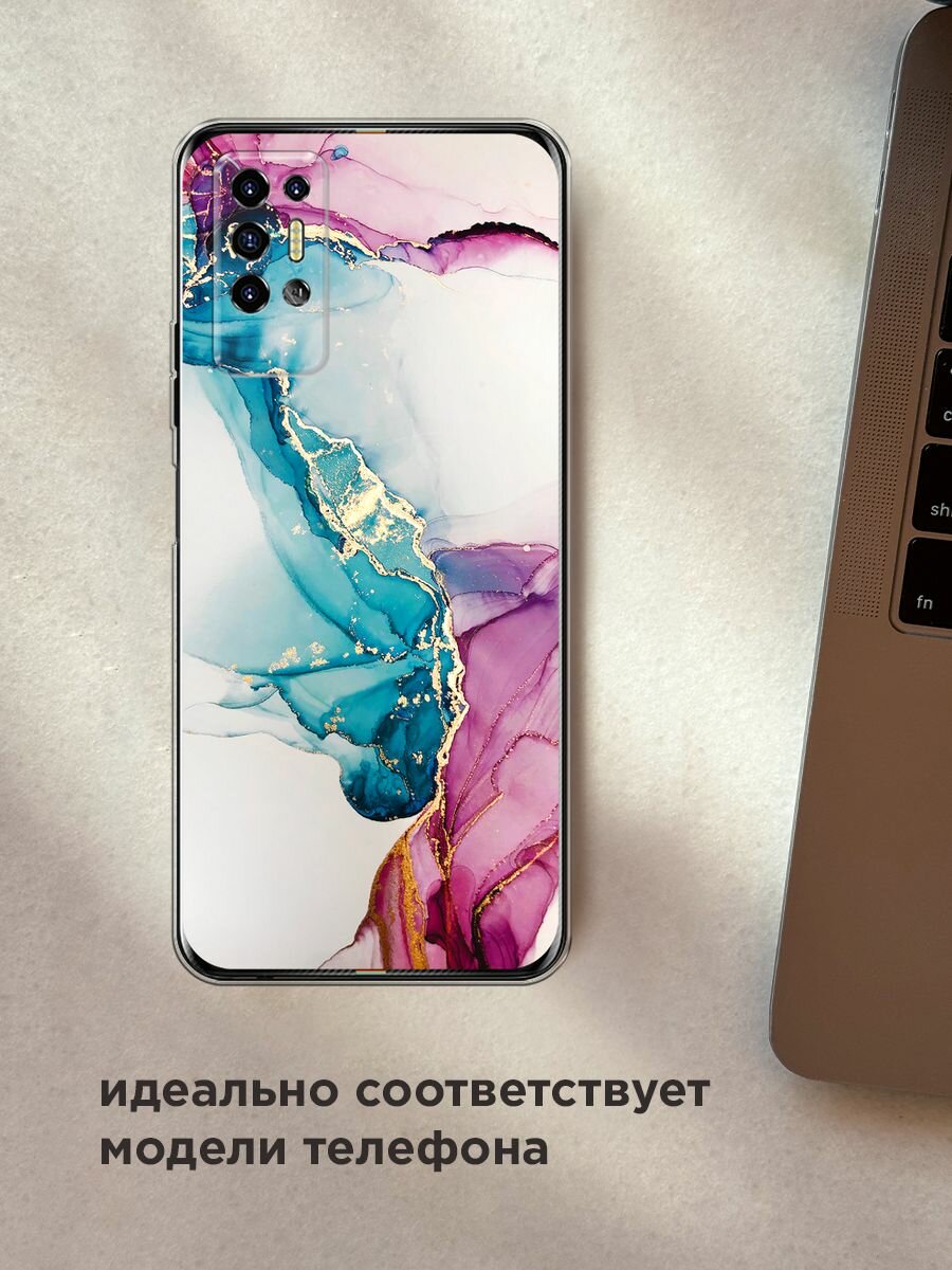 Чехол на Tecno Pova 2 / Текно Пова 2 с принтом "Розовые разводы рисунок" — фото 1