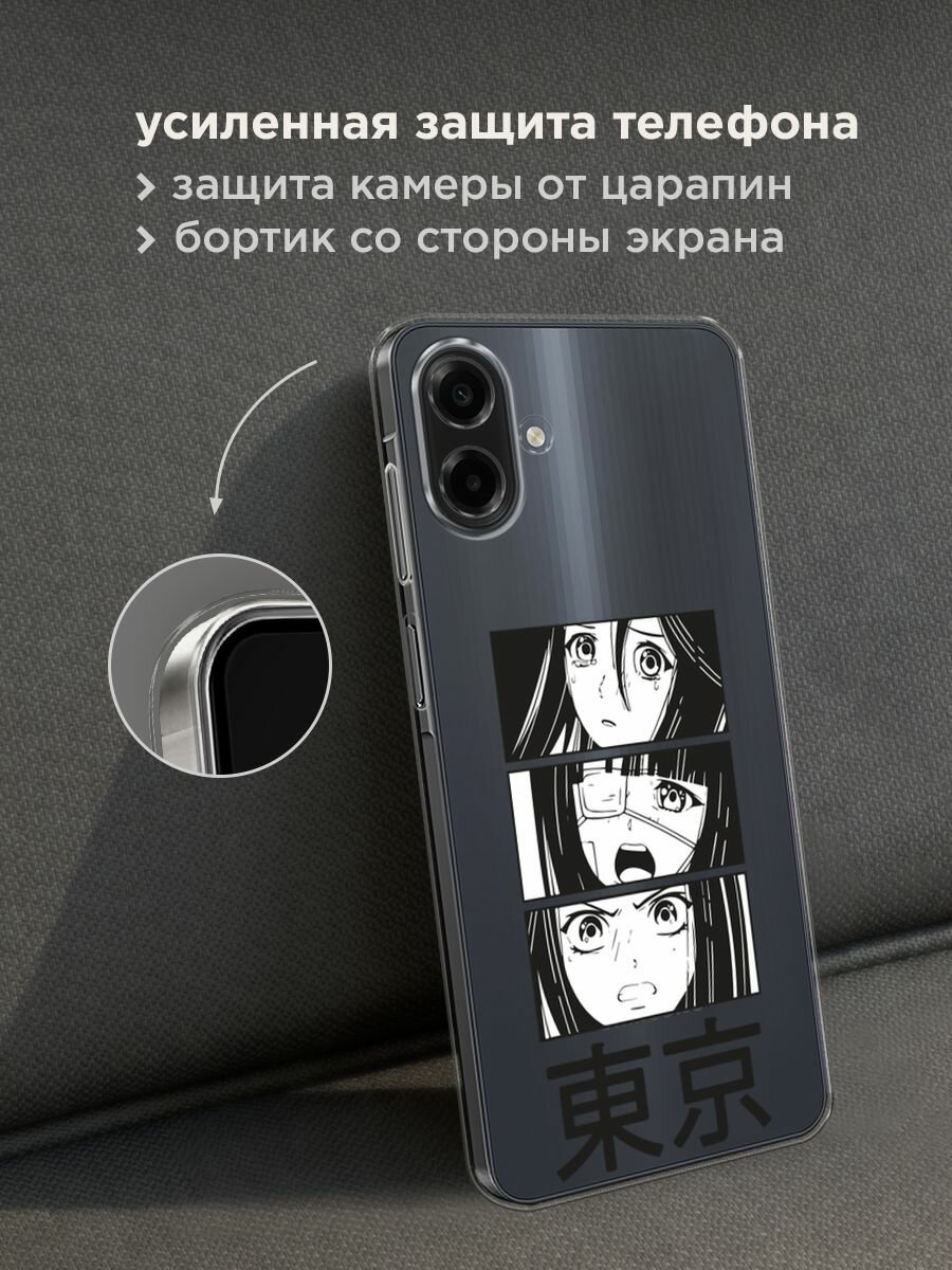 Чехол на Samsung Galaxy A07 / Самсунг А07 с принтом "Tokyo girls", прозрачный — фото 1