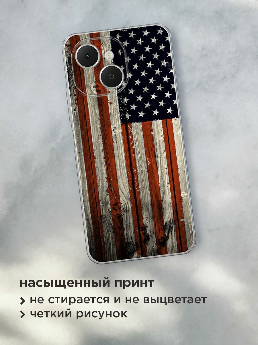 Силиконовый чехол на Tecno Spark 40C / Текно Спарк 40C с принтом "США" — фото 1