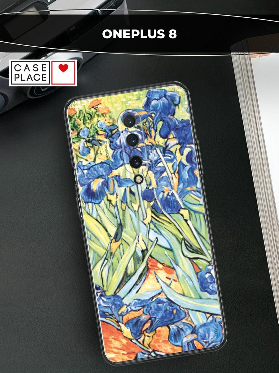Силиконовый чехол на OnePlus 8 / ВанПлас 8 с принтом "Ирисы Ван Гог"
