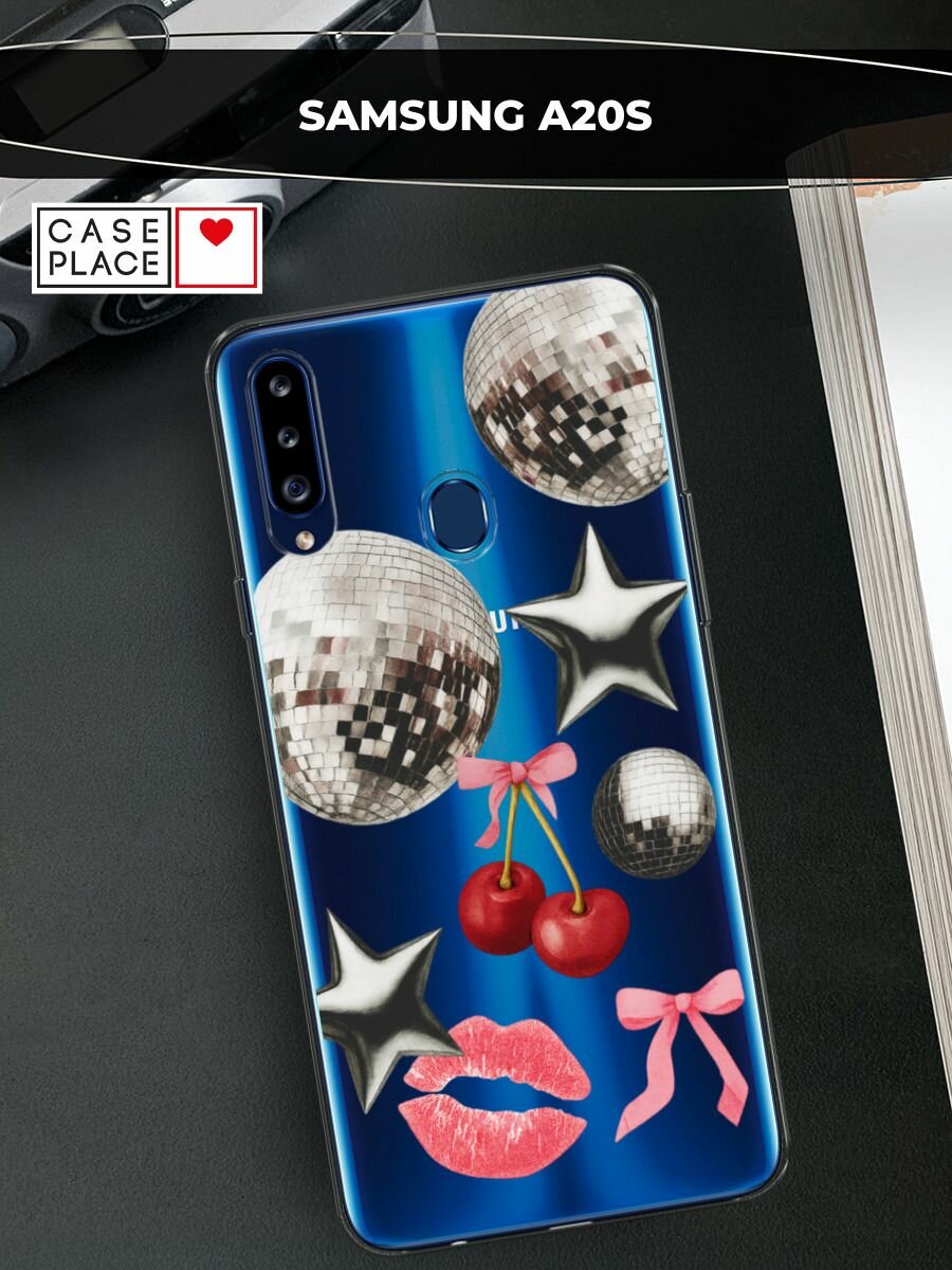 Чехол на Samsung Galaxy A20s / Самсунг Галакси A20s с принтом "Стильная подборка", прозрачный