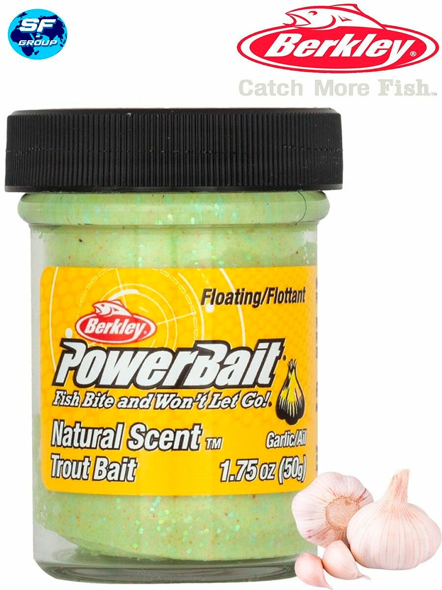 Паста Berkley PowerBait Natural Scent Trout Bait Garlic/Gltr 50g