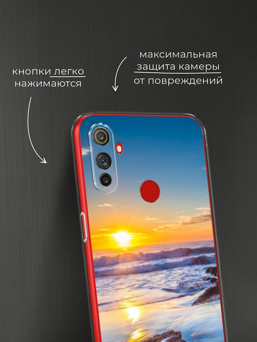 Силиконовый чехол на Realme C3 / Реалми C3 с принтом "Восход 6" — фото 1