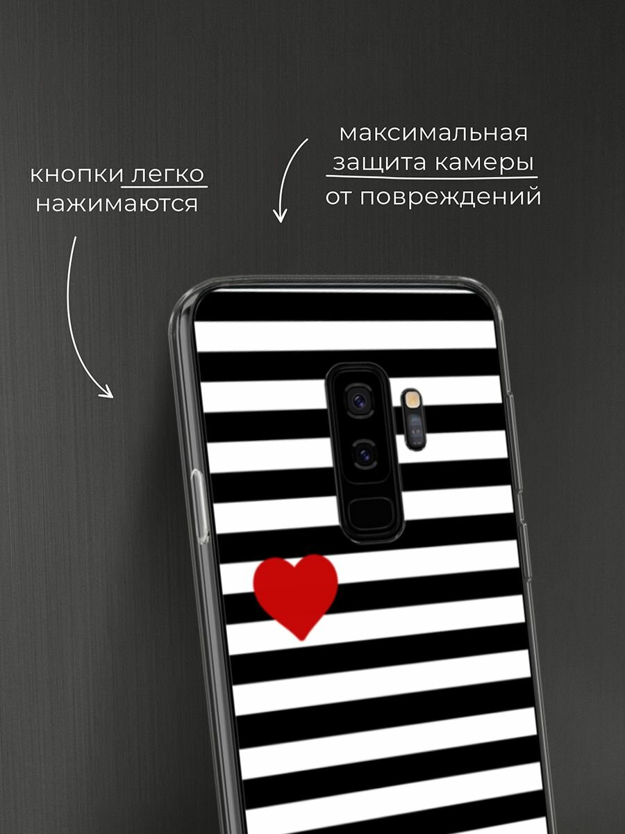Чехол на Samsung Galaxy S9 + / Самсунг Галакси С9 Плюс с принтом "Красное сердце" — фото 1