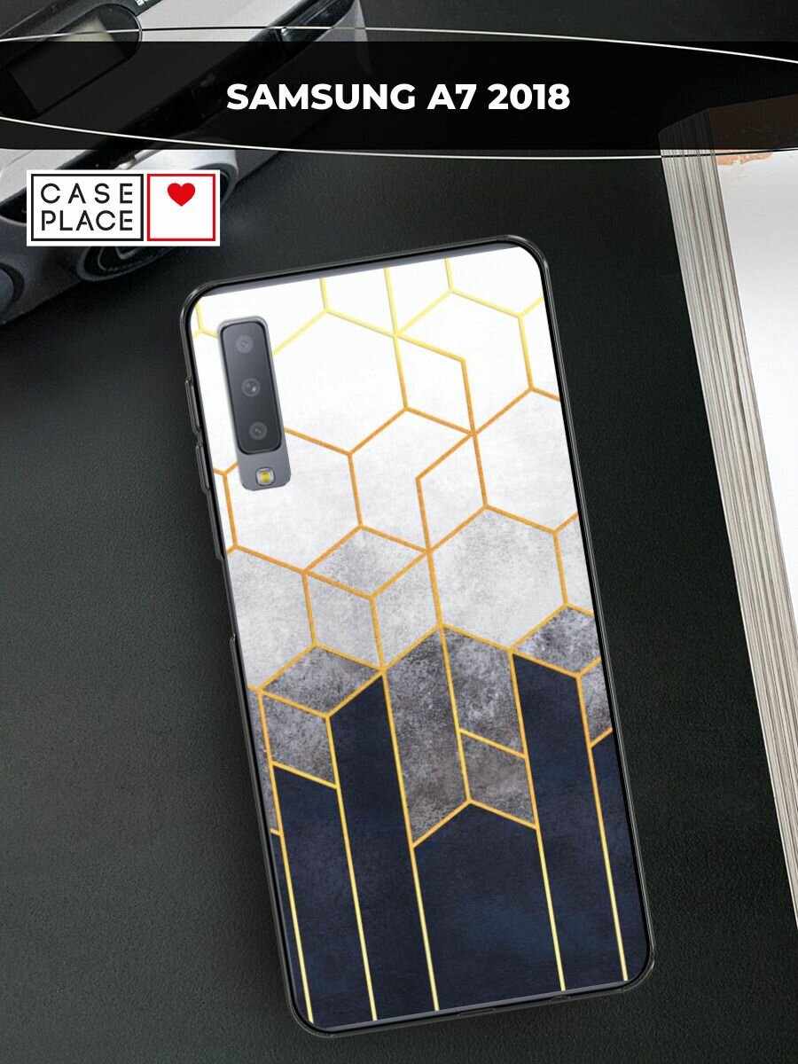 Чехол на Samsung Galaxy A7 2018 / Самсунг Галакси А7 2018 с принтом "Черно-белая мозаика"
