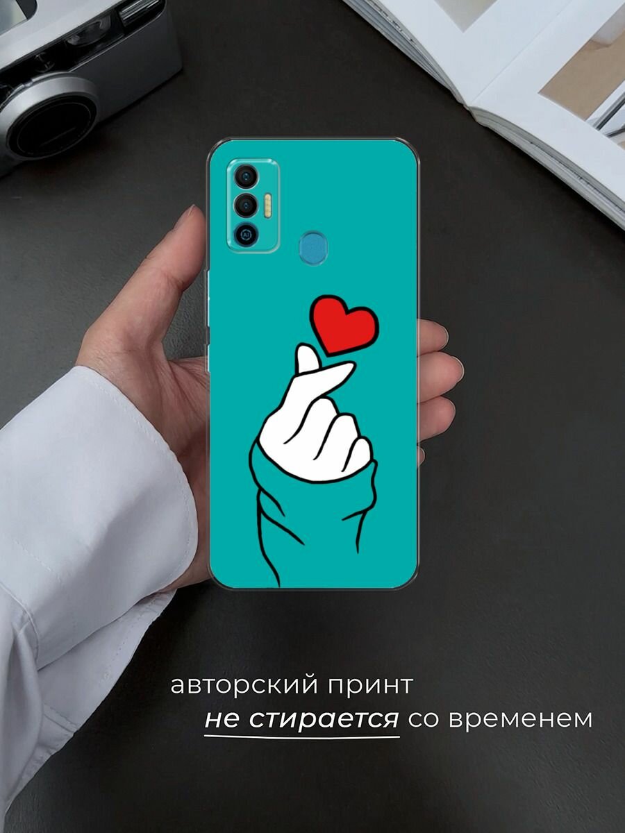 Чехол на Tecno Spark 7 / Техно Спарк 7 с принтом "Маленькое сердечко" — фото 1