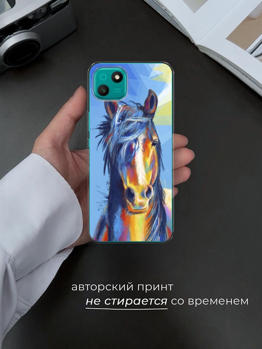 Силиконовый чехол на Wiko T10 / Вико Т10 с принтом "Лошадь арт 3" — фото 1