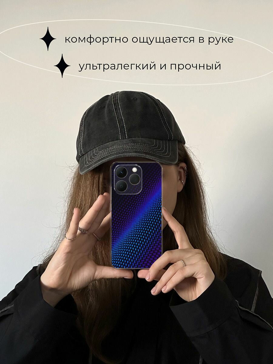 Силиконовый чехол на Realme 15T / Реалми 15Т с принтом "Синий карбон" — фото 1