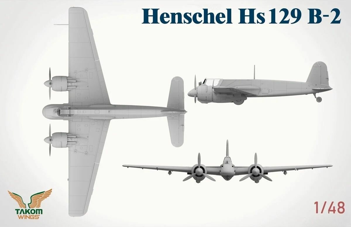 TAKOM 48001 1/48 Henschel Hs129 B-2 с внутренним набором моделей атакового самолета