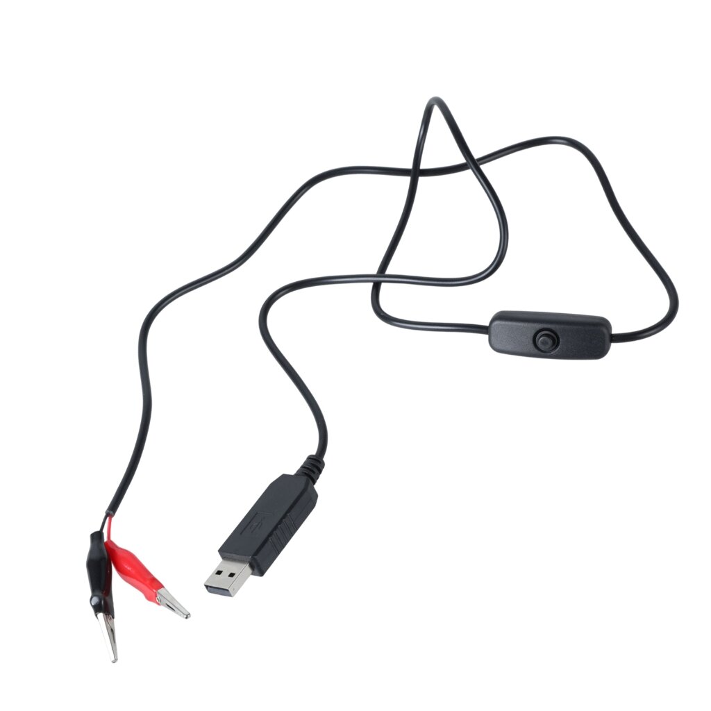 Выключатель, Кабель питания с зажимом типа "крокодил" от USB до 9 В с переключателем
