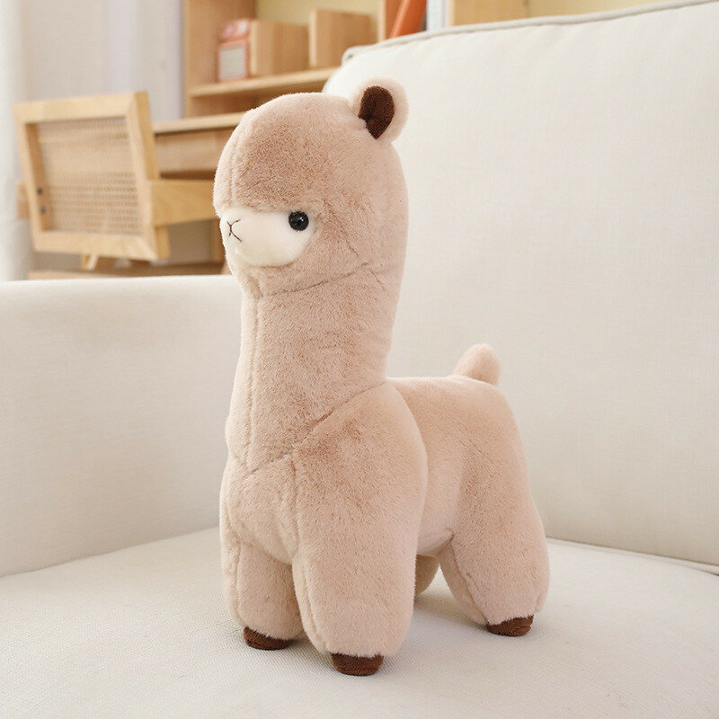 Soft plush alpaca toy with pp cotton for childrens gift and playroom decor