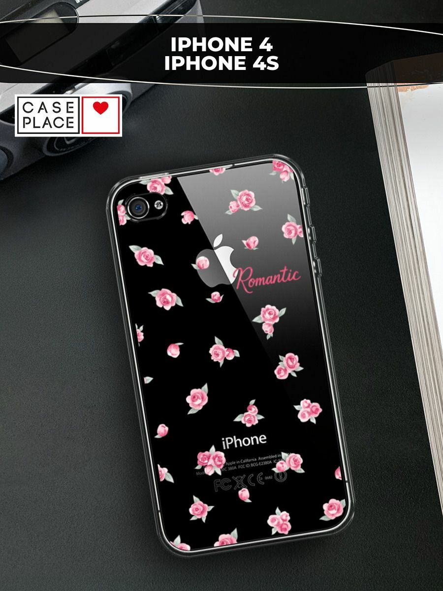 Чехол на Apple iPhone 4/4S / Айфон 4/4S с принтом "Romantic 2", прозрачный