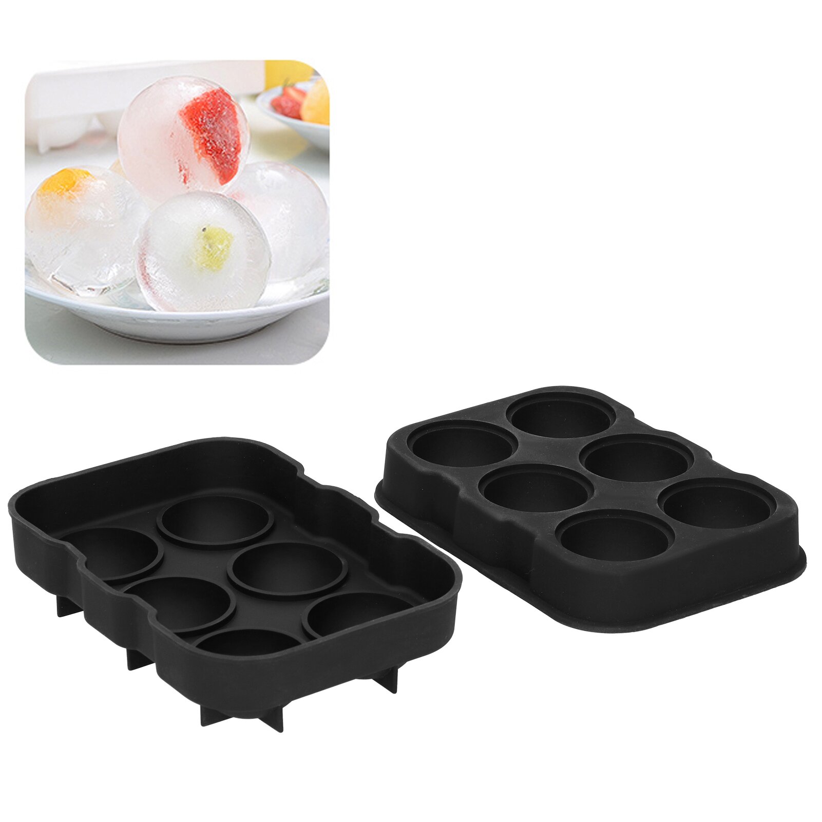 6 полостей DIY форма для кубиков льда форма для изготовления ледяных шаров лоток для бара вечеринка коктейль использование черный