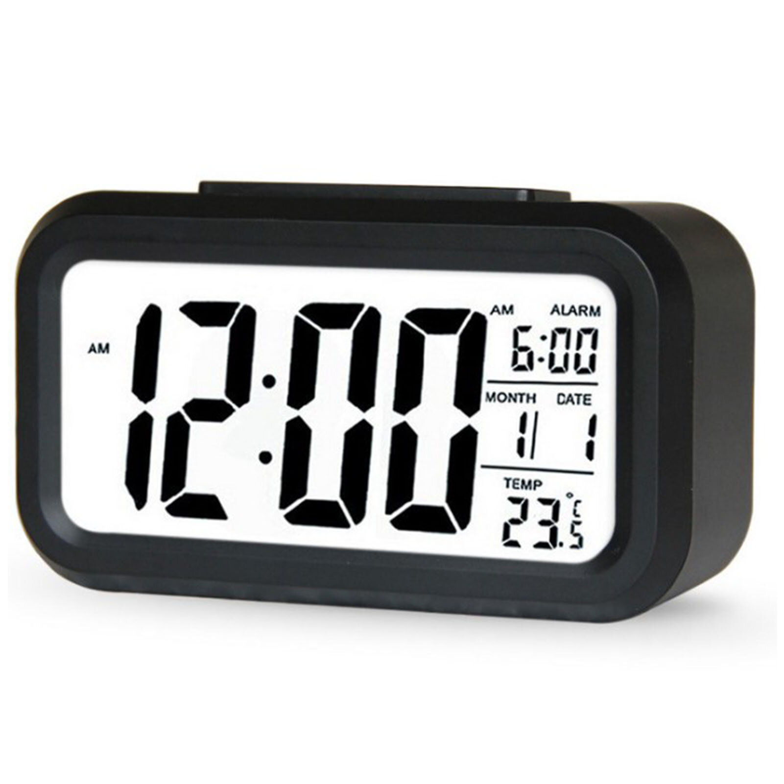 Electronic Alarm Clock Rechargeable Luminous Smart LED Digital Students Children Innovative Gifts Black Battery English