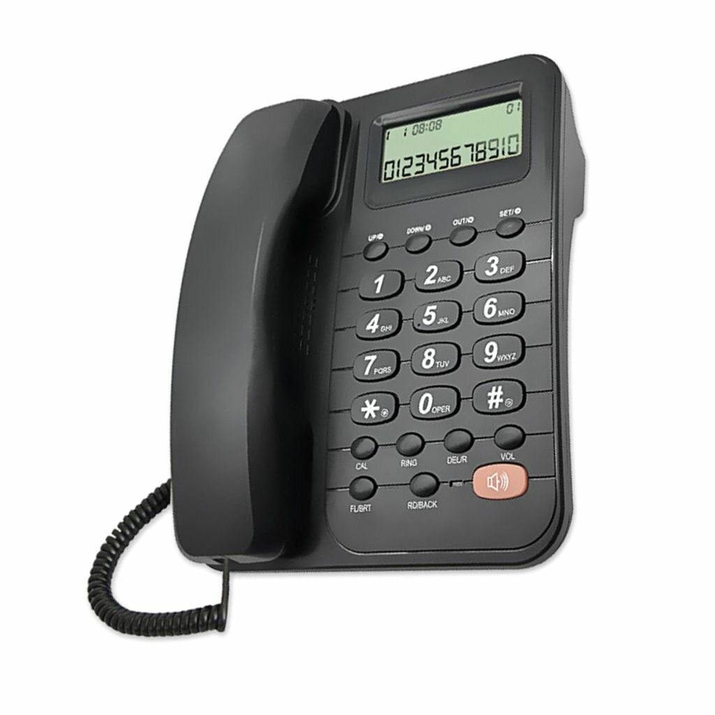 Телефон стационарный с Caller ID - черный