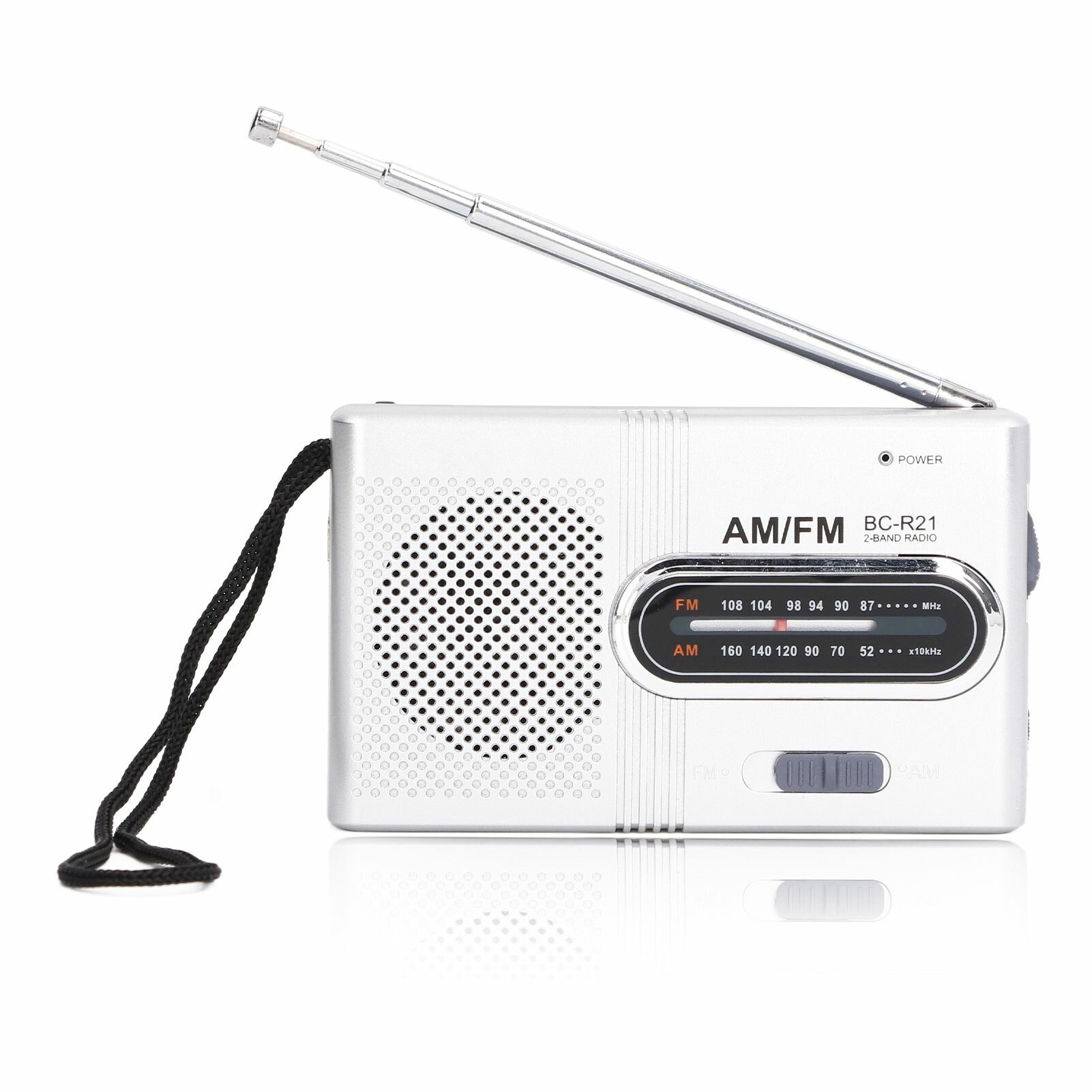 Мини-AM FM-радио, ручное управление, простая настройка, функция памяти, цифровой радиоприемник (BCR21 (2 батарейки типа АА))