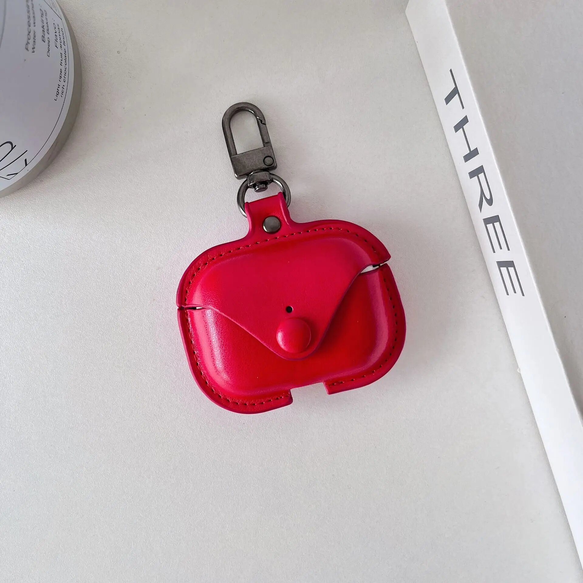 Красный кожаный чехол BOBOCOVER для AirPods 1 2