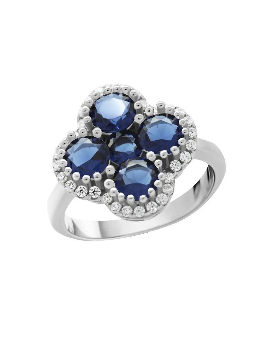 Кольцо тонкое, серебро, 925 проба, родирование, циркон