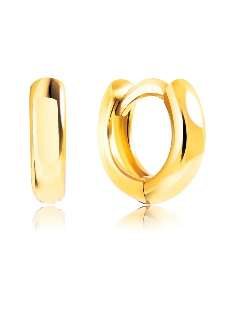 Серьги конго, серебро, 925 проба, золочение