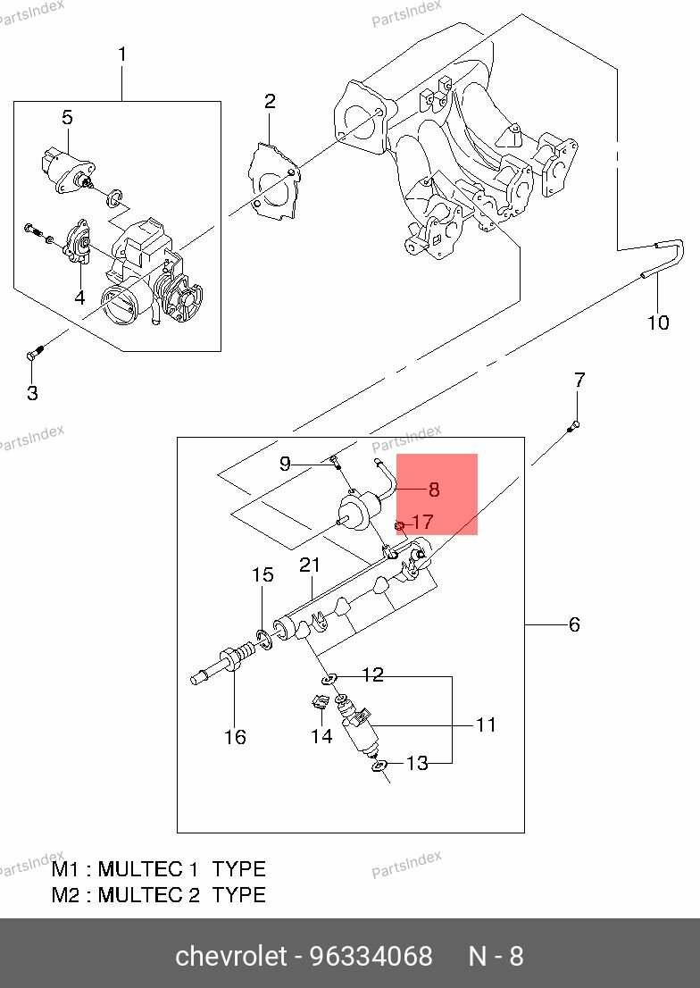 Регулятор давления топлива, GENERAL MOTORS 96334068