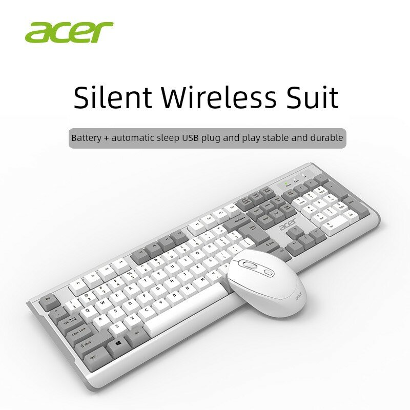 Бесшумный комплект клавиатуры и мыши Acer, проводной, с механическим ощущением, универсальный для настольных