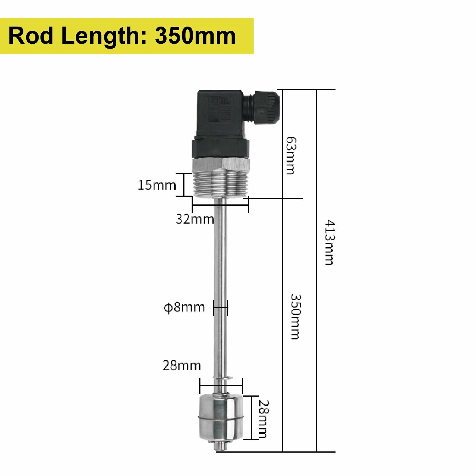 Герконовый поплавковый датчик уровня воды и масла 350mm-G1