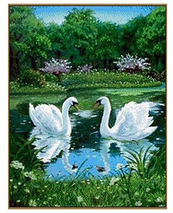Алмазная мозаика «Лебеди», 26 цветов