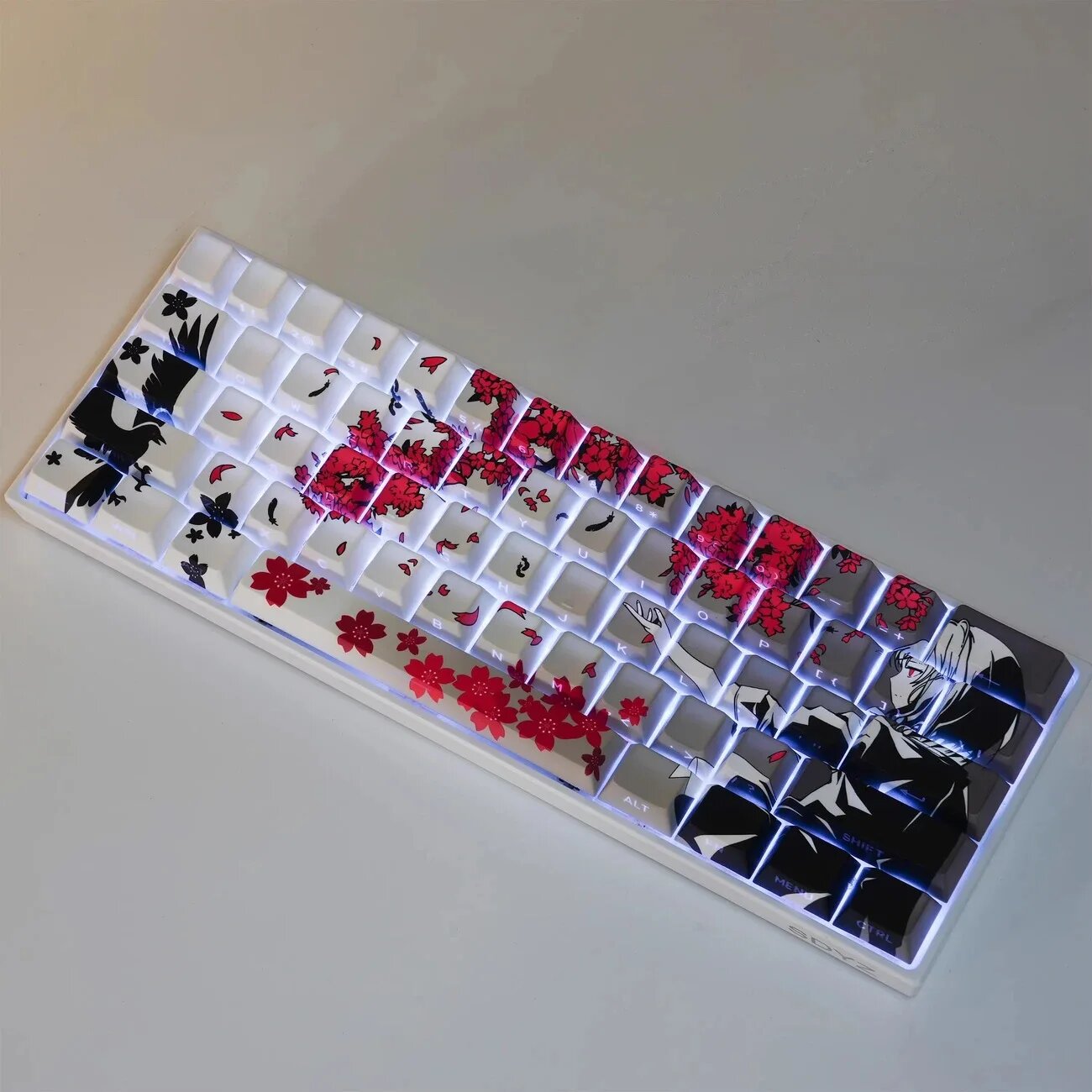 Keycaps AEVYVKV Raven Sakura, G 61 keys
