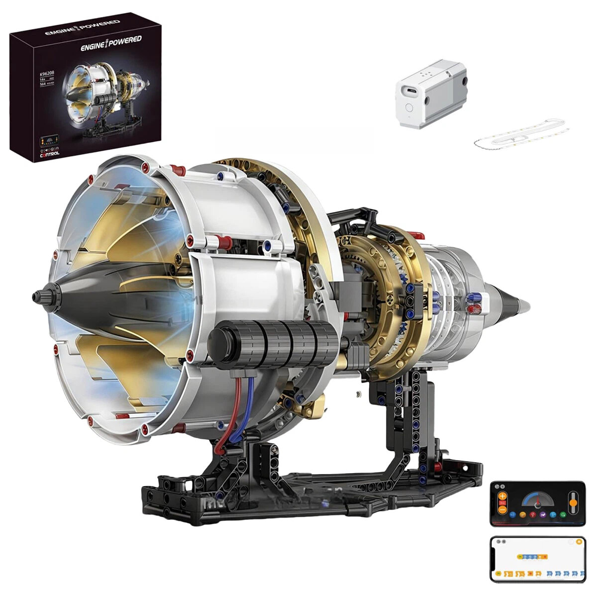 Конструктор Авиационный двигатель V8(564 деталей)Модель двигателя, DIY сборка игрушек, Подарок для любителя механизмов