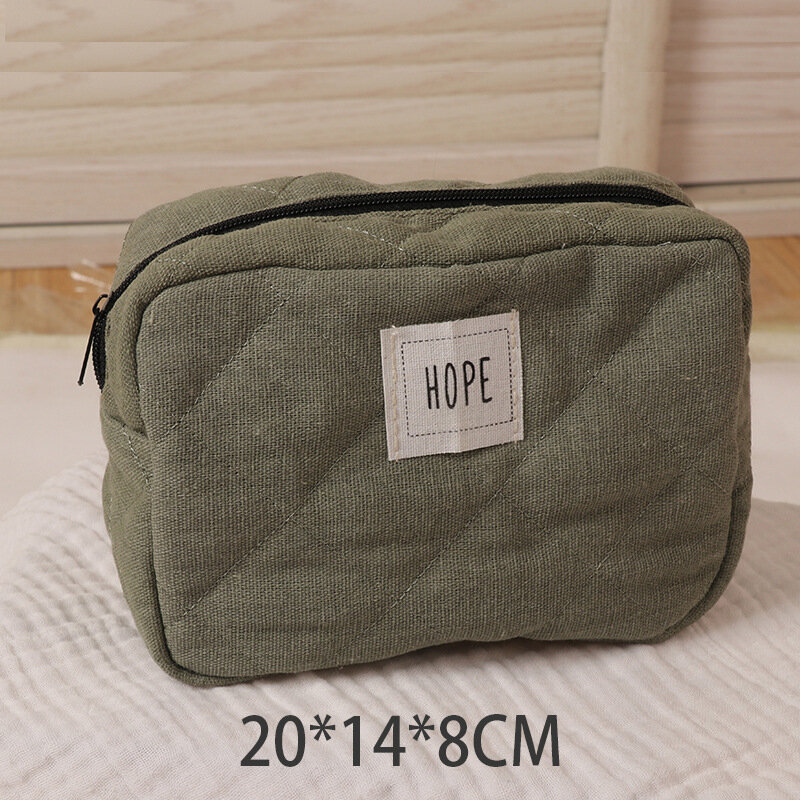 Стеганый хлопок в наличии Хлопковая Сумка-тоут для покупок Ручная косметичка Дорожная сумка для хранения Корзина для