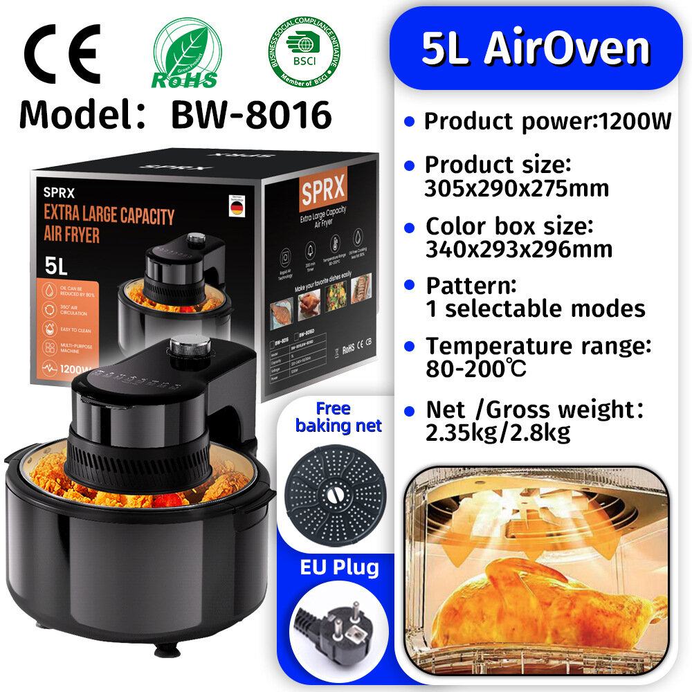 2025 Новая модель аэрофритюрницы и духовки, многофункциональная аэрофритюрница с большой емкостью, видимая для домашнего использования