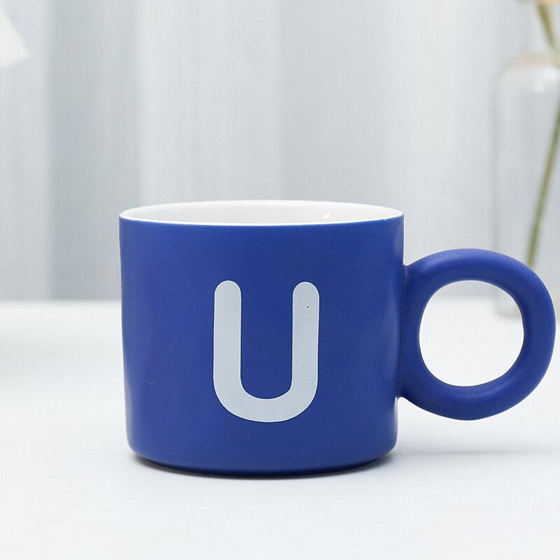 Croin синяя креативная керамическая кружка большой емкости Персонализированная чашка фамилии офисная пара чашка для